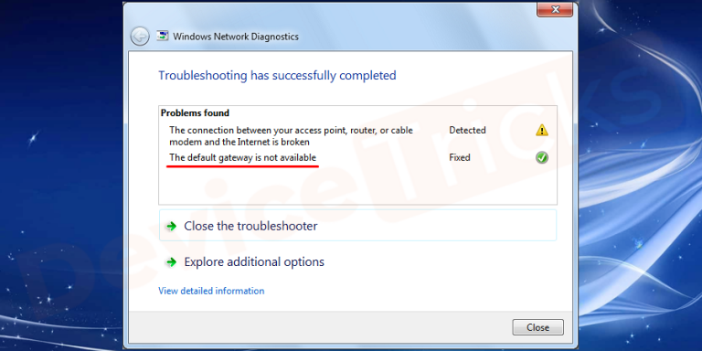 How to Fix ‘The Default Gateway is not Available’ Error on Windows 10 ...